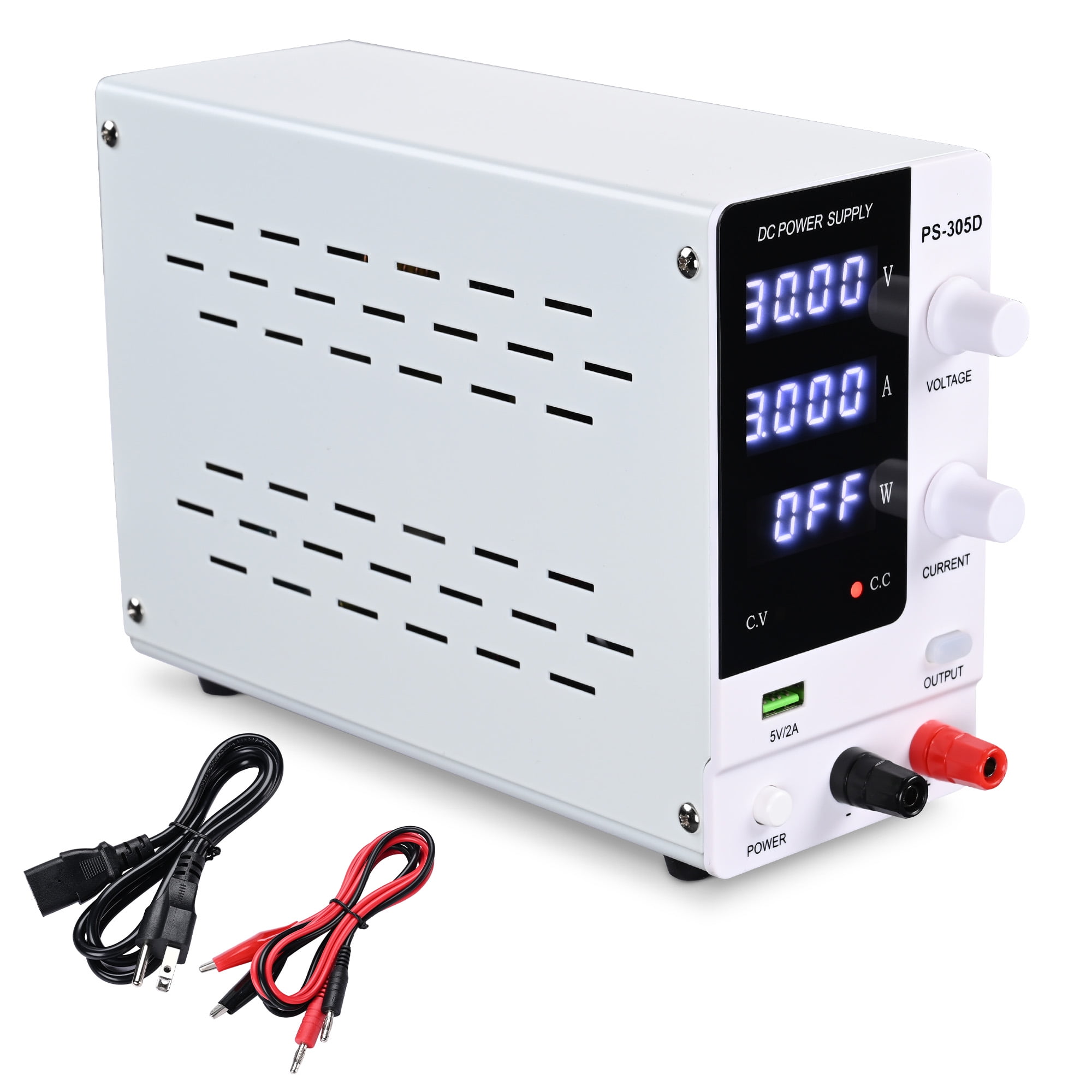 Yescom High Precision Digital DC Power Supply 30V 5A Adjustable with ...