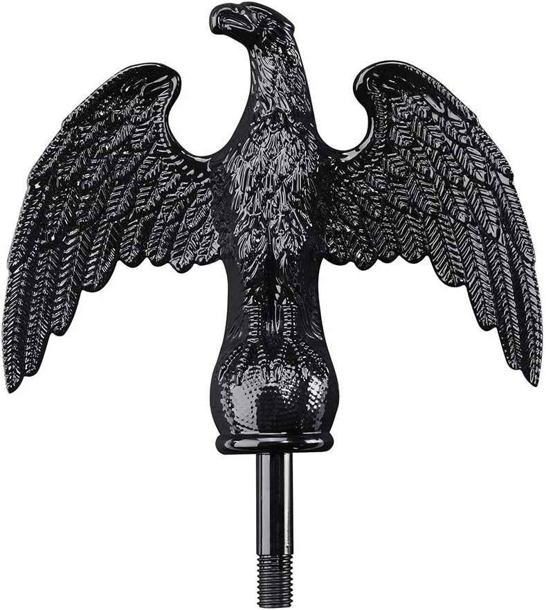Yescom Handcrafted Black Eagle Finial Flagpole Plastic Top for 20'/25'/30' Telescopic Outdoor ...