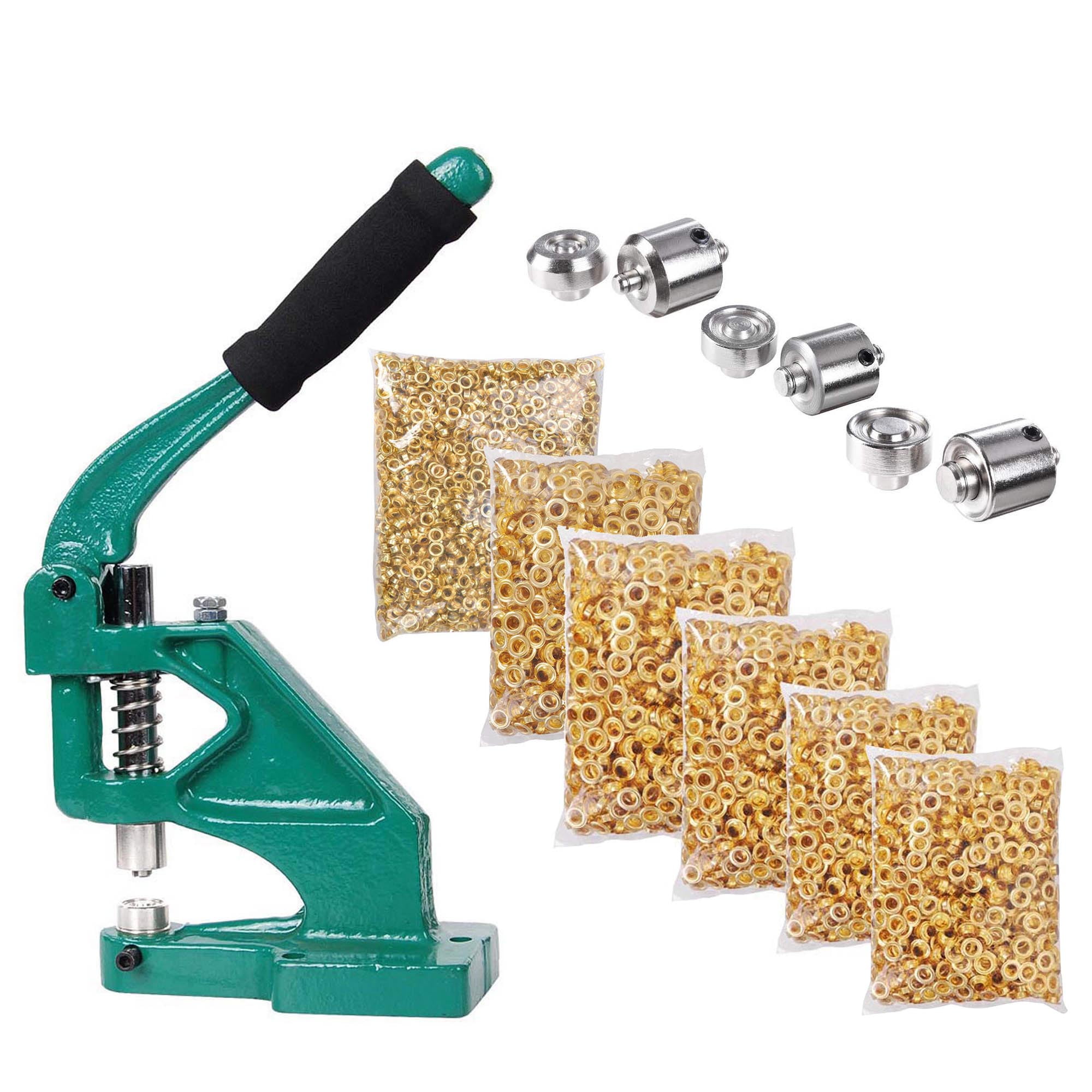 Yescom Grommet Tool Kit 4900pcs Brass Eyelets Washers #0/#2/#4 Die Hole ...