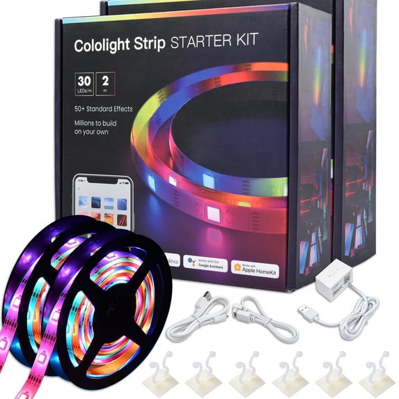 Yescom LED Strip Light Kit Color Changing Voice Music Interact WIFI App ...