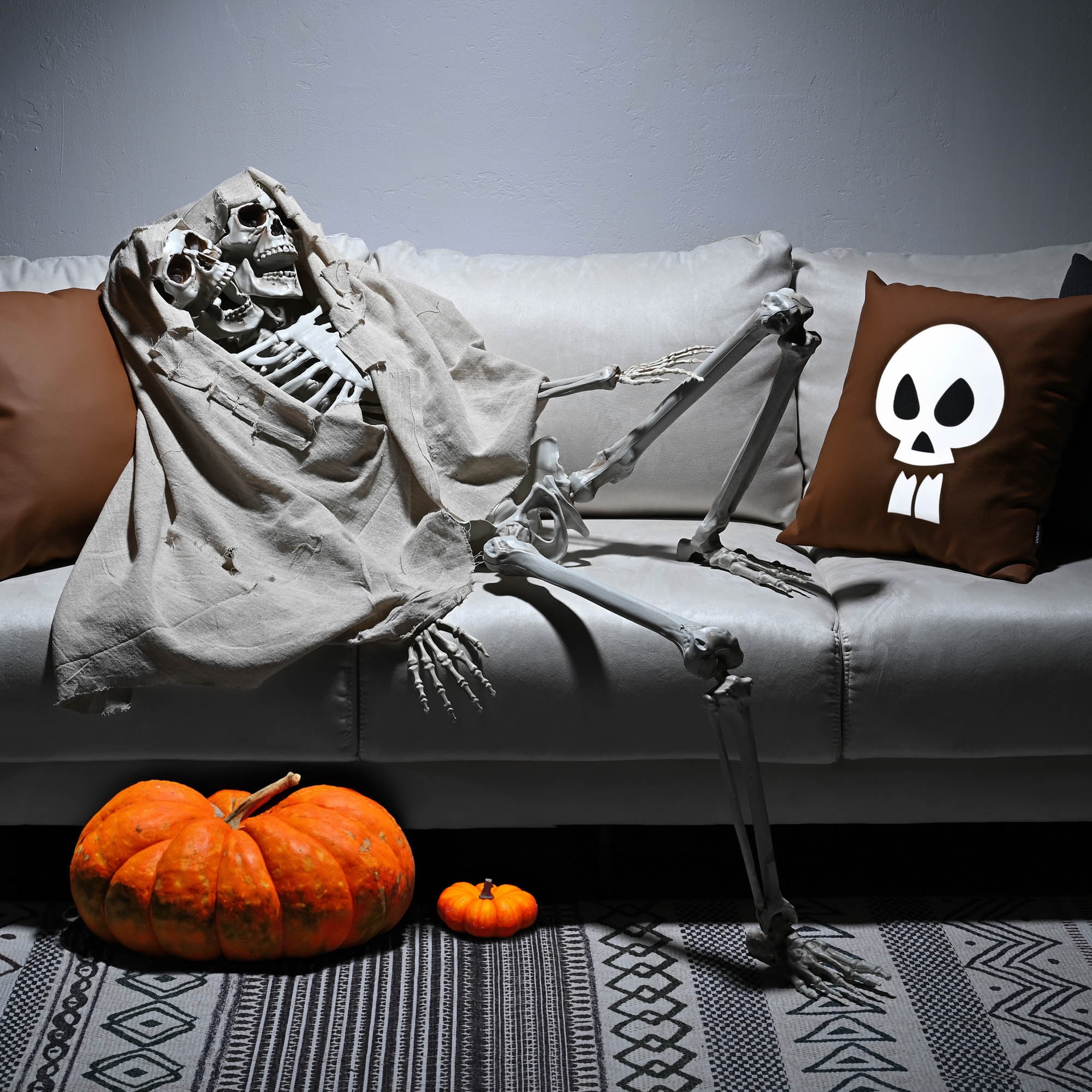 Yescom Full Pose 65" Life Size Two Headed Skeleton Halloween Decoration ...