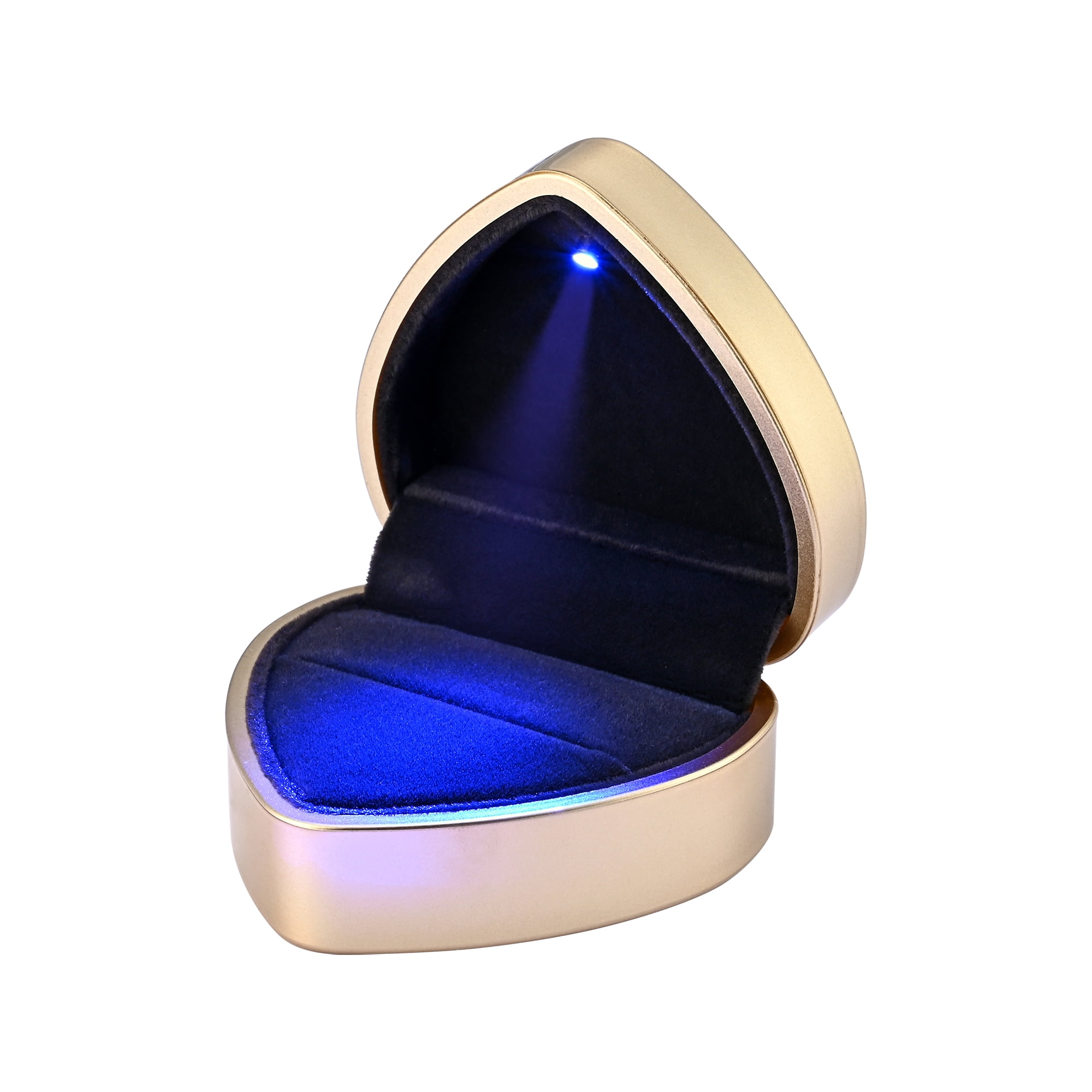 Yescom Luxury Heart Shape LED Ring Box Jewelry Wedding Engagement ...