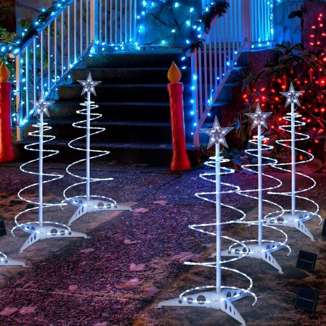 Yescom Munchkin Solar 2ft LED Spiral Tree Light 79 LEDs for Indoor ...