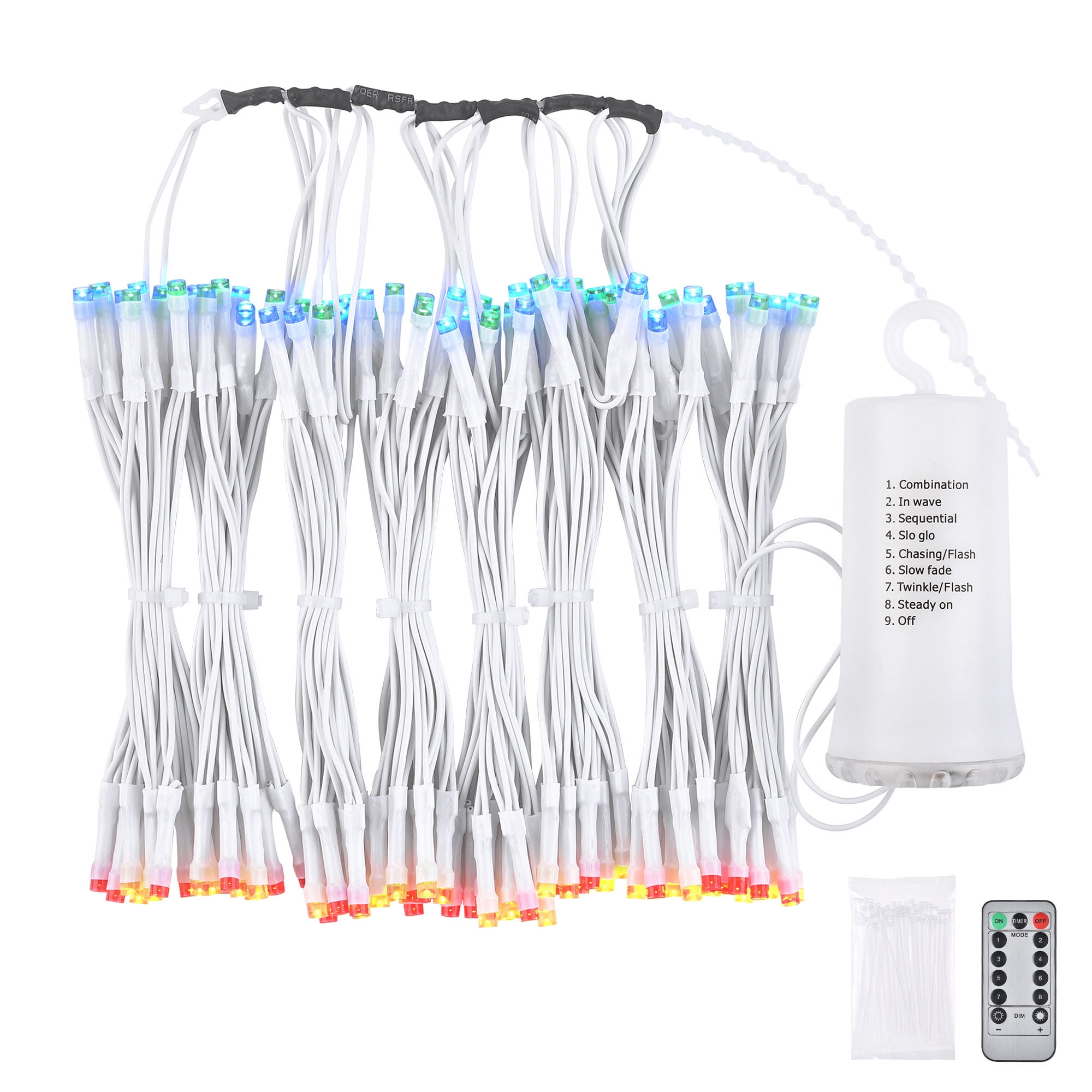 Yescom Patio Umbrella Solar String Light with Remote Control Timer Fit ...