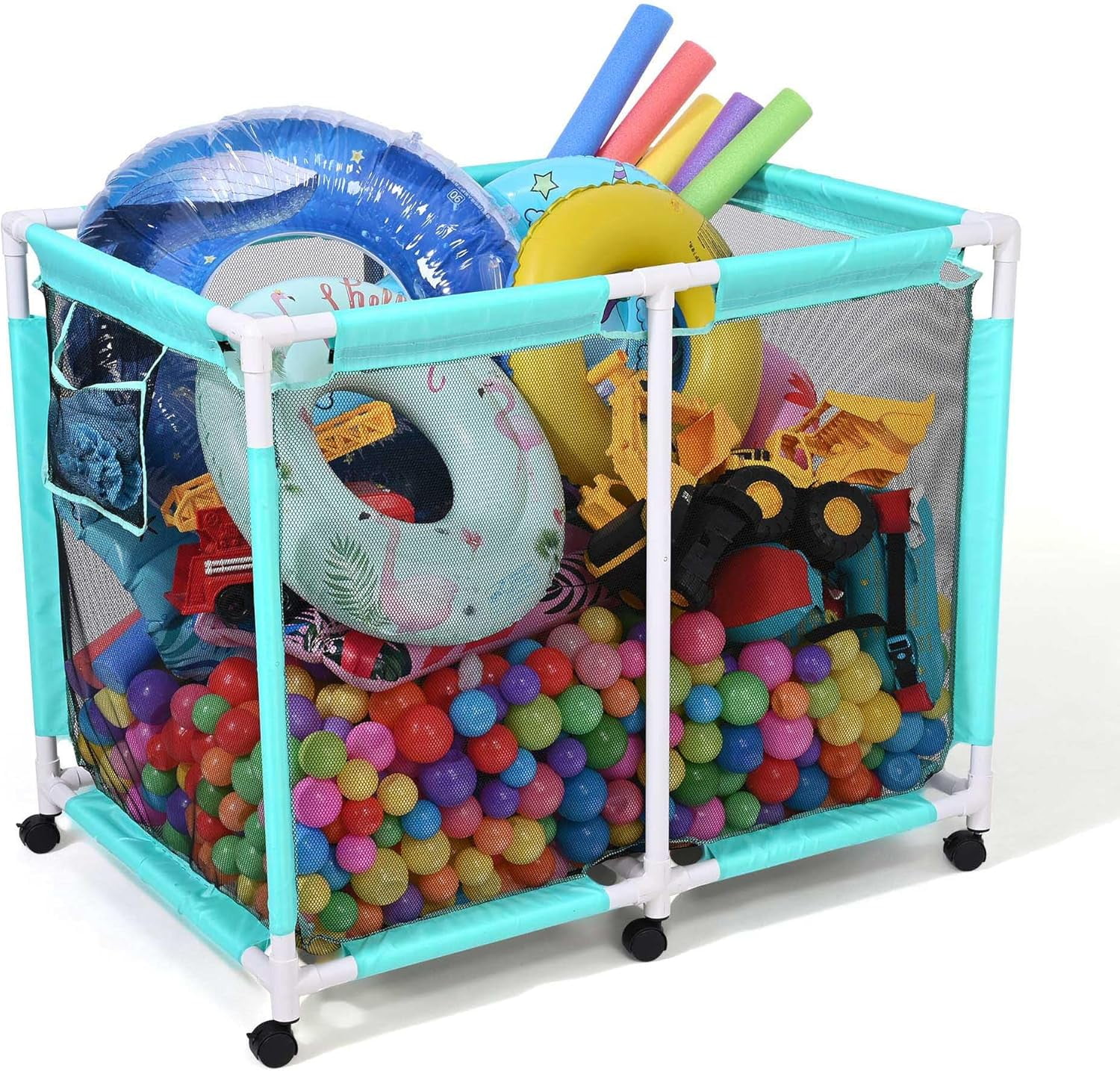 Yescom Pool Float Storage Bin Basket for Toy Raft Noodles Outdoor Metal ...
