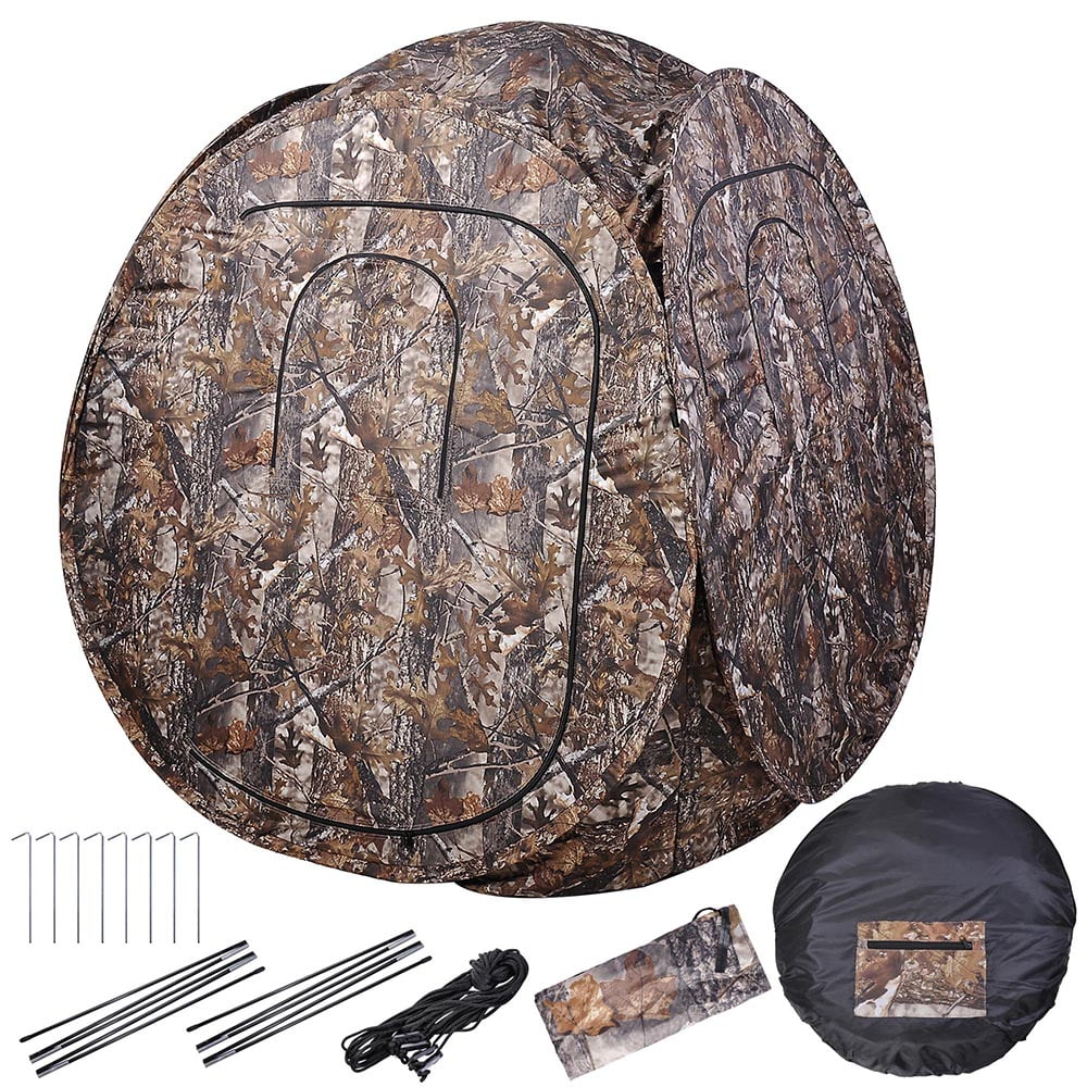 Yescom Pop Up Camo Hunting Blind Tent, 2 Person, Portable with Carrying ...