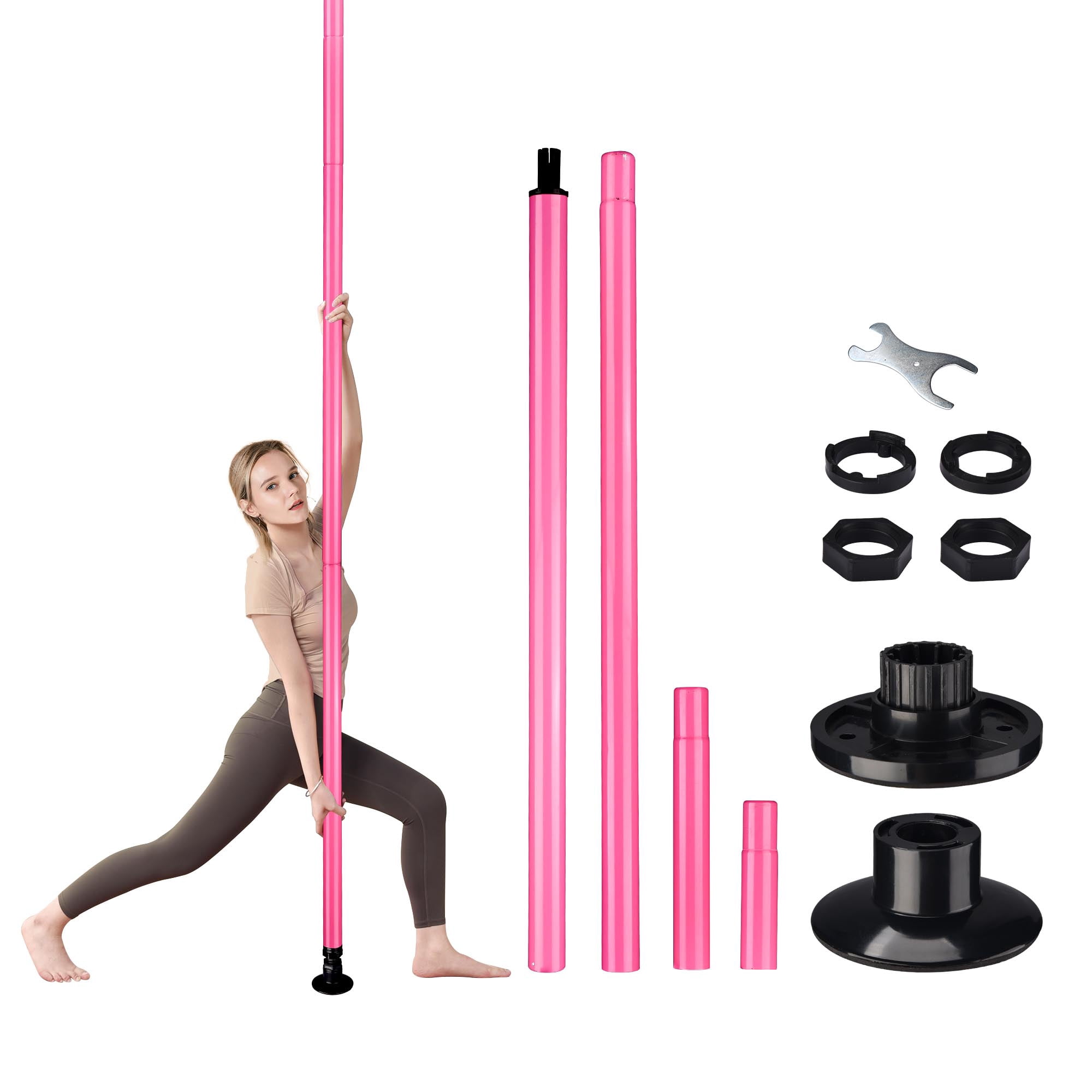 Yescom 50mm Portable Pink Dancing Pole Kit Applicable Height from 7.2-9 ...