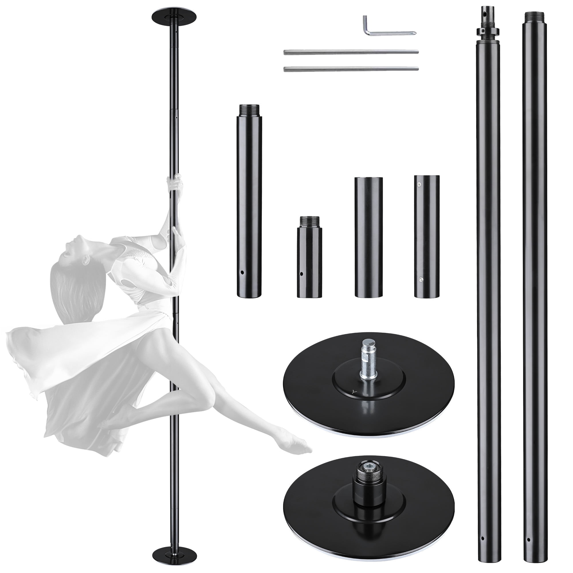 Yescom Professional Stripper Pole 45mm Spinning Static Dance Pole Kit ...