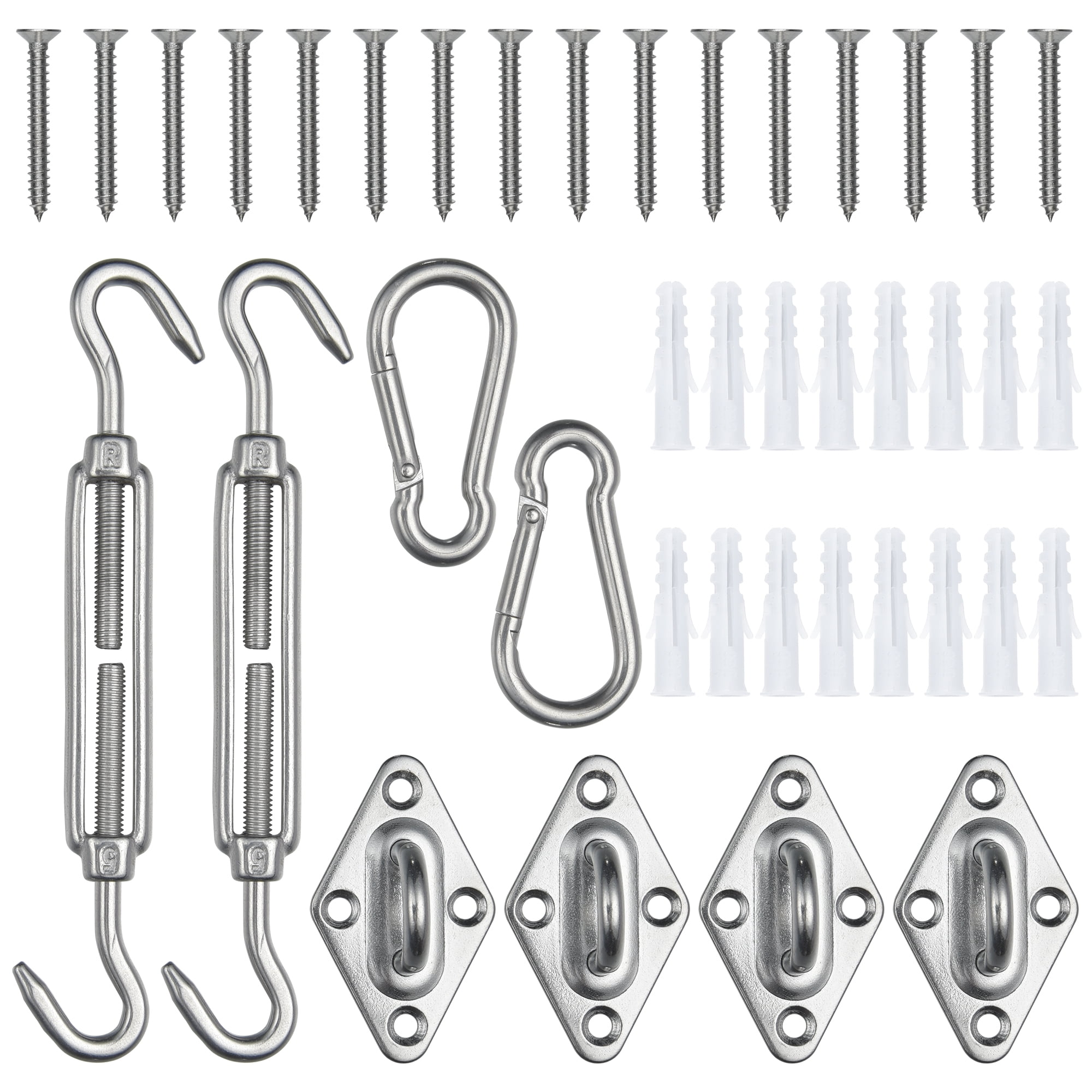 Yescom Rectangle Sun Shade Sail Hardware Kit 5" 304 Anti-Rust Stainless ...