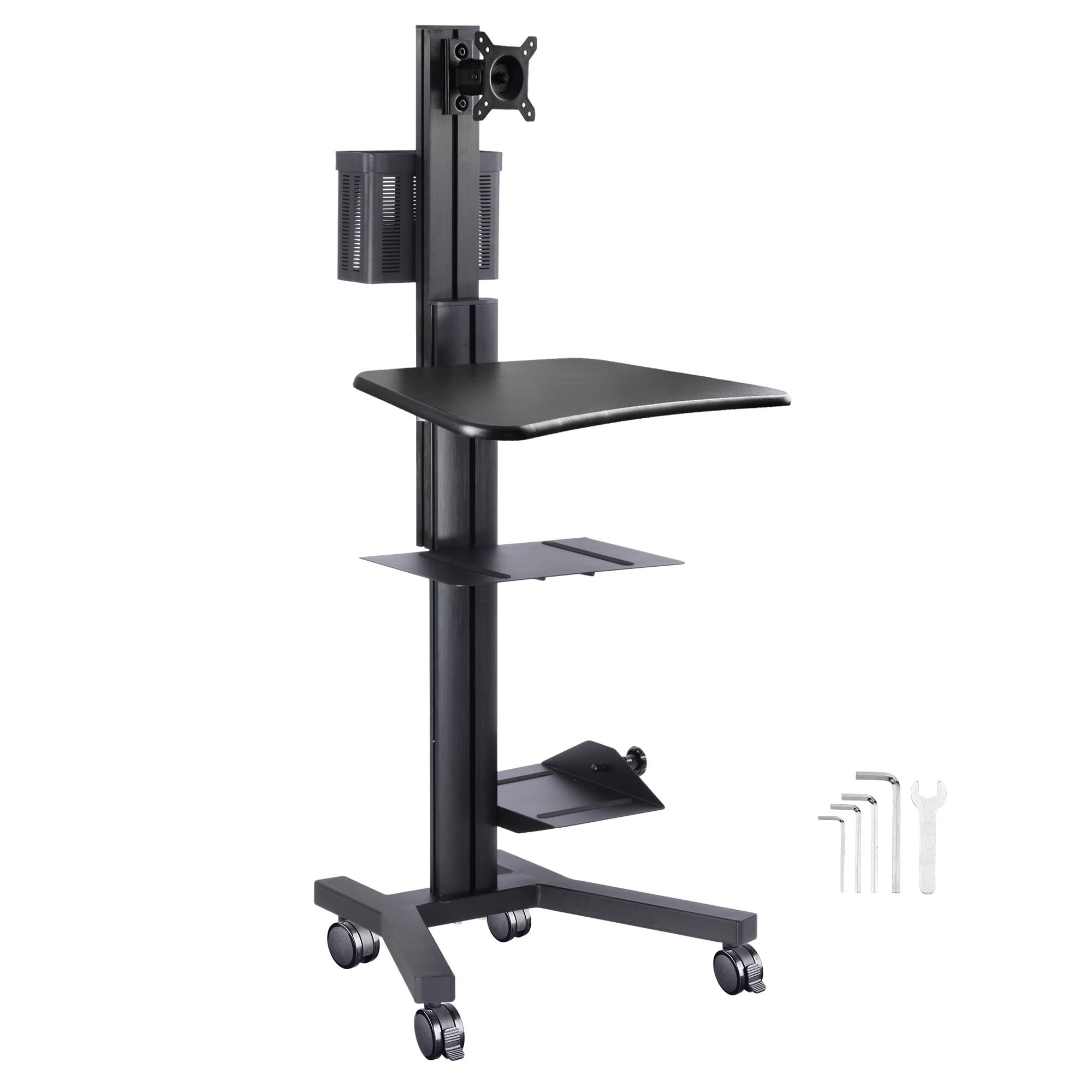 "Yescom Mobile Office Stand, Adjustable CPU & Keyboard Station, 68 ...