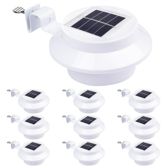 Yescom Solar Gutter Light Outdoor Waterproof 3 LED Deck Fence Lights ...