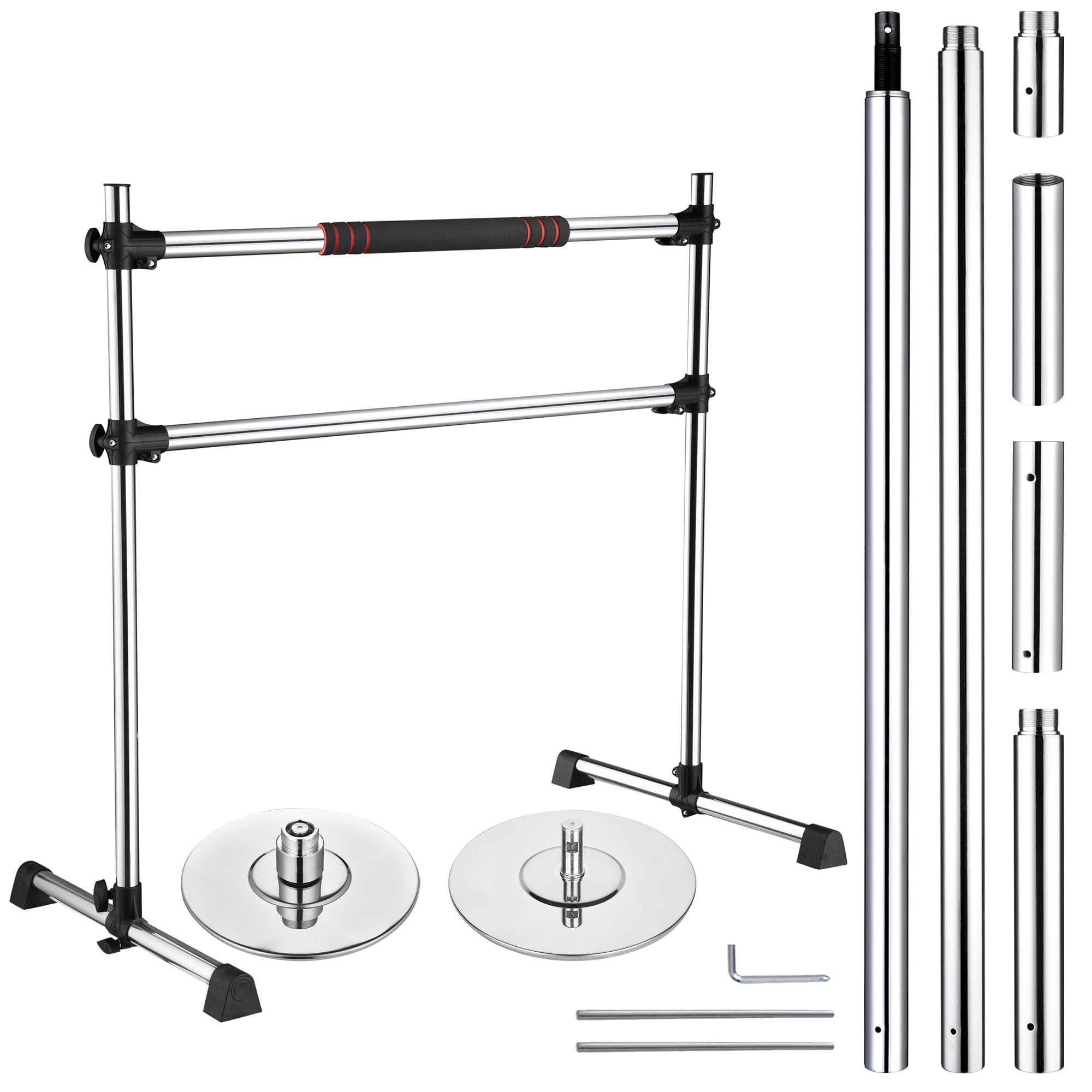 Yescom Static Spinning Dancing Pole Kit with Ballet Barre Dual Bar ...