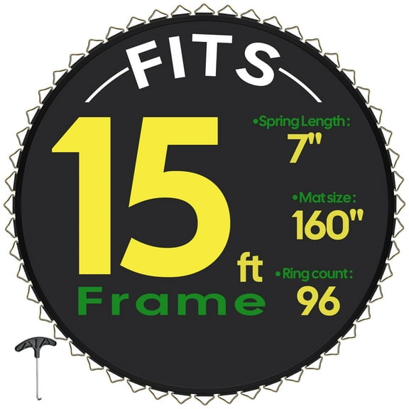"Yescom 14FT Trampoline Jumping Pad Replacement Mat with 96V-Ring, 8.5 ...