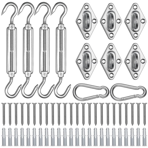 Yescom Triangle Sun Shade Sail Hardware Kit 5" 304 Anti-Rust Stainless ...