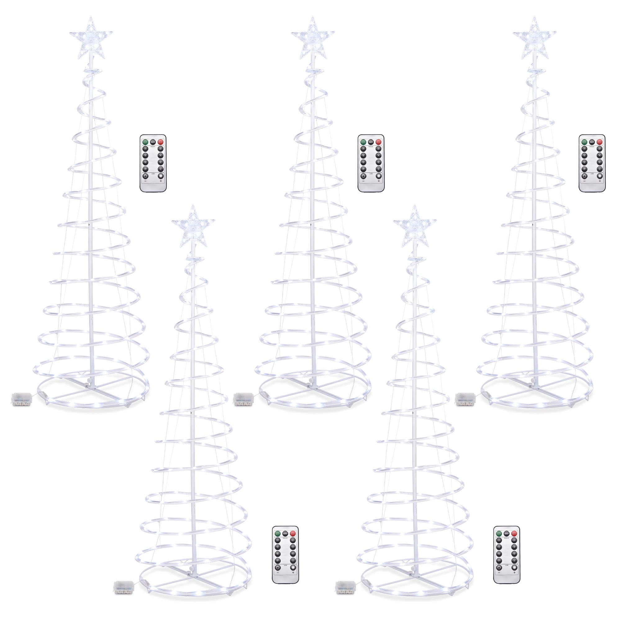 Yescom Twinkle 5Ft Spiral Christmas Tree Light 182 LED 8 Model for ...
