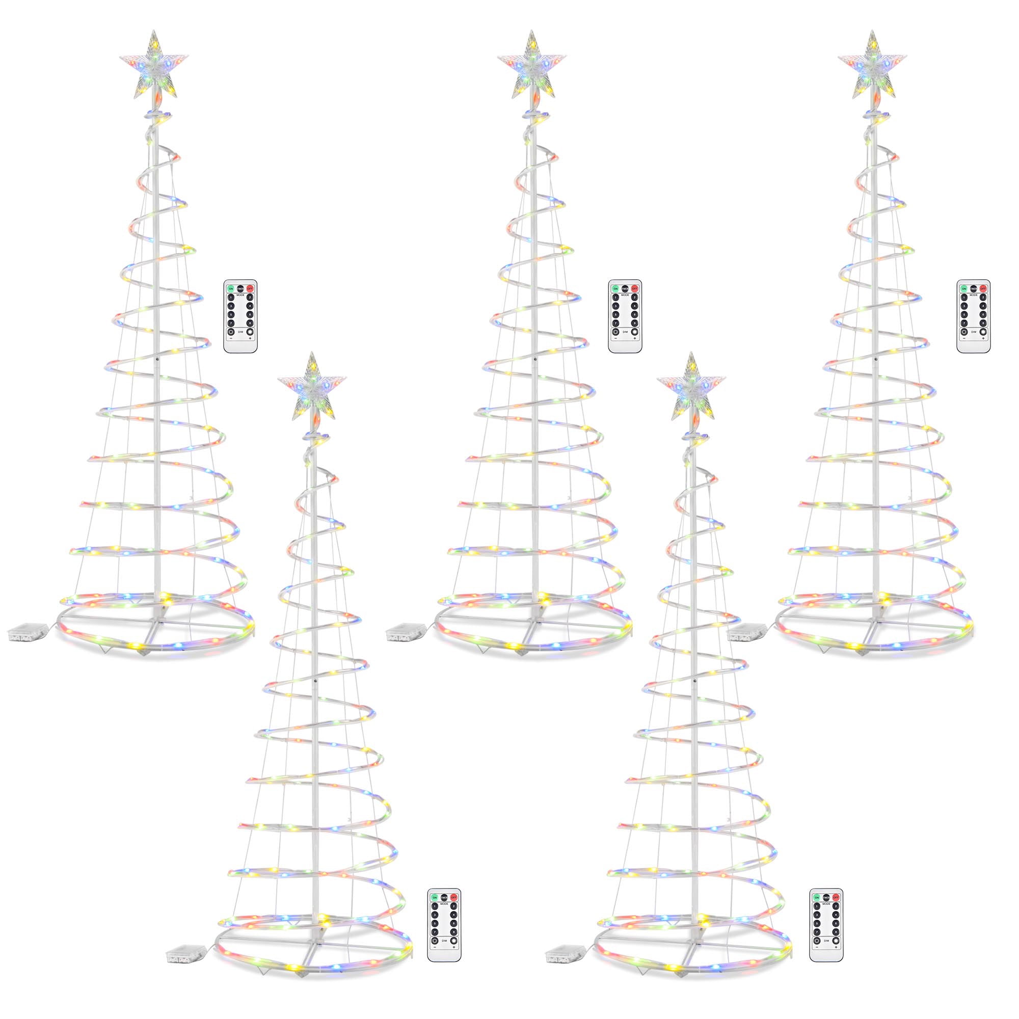 Yescom Twinkle 5Ft Spiral Christmas Tree Light 182 LED 8 Model for ...