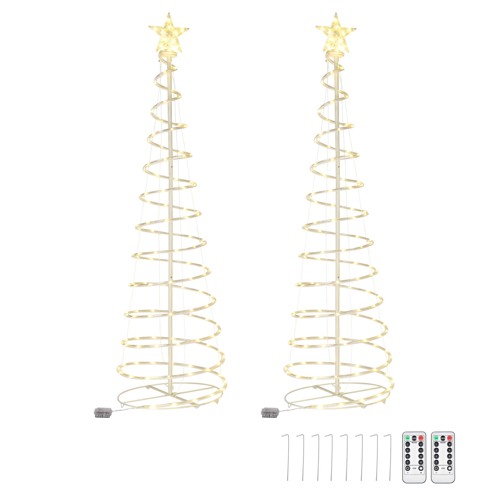 Yescom Twinkle 6Ft Spiral Christmas Tree Light 182 LEDs 8Models Outdoor ...