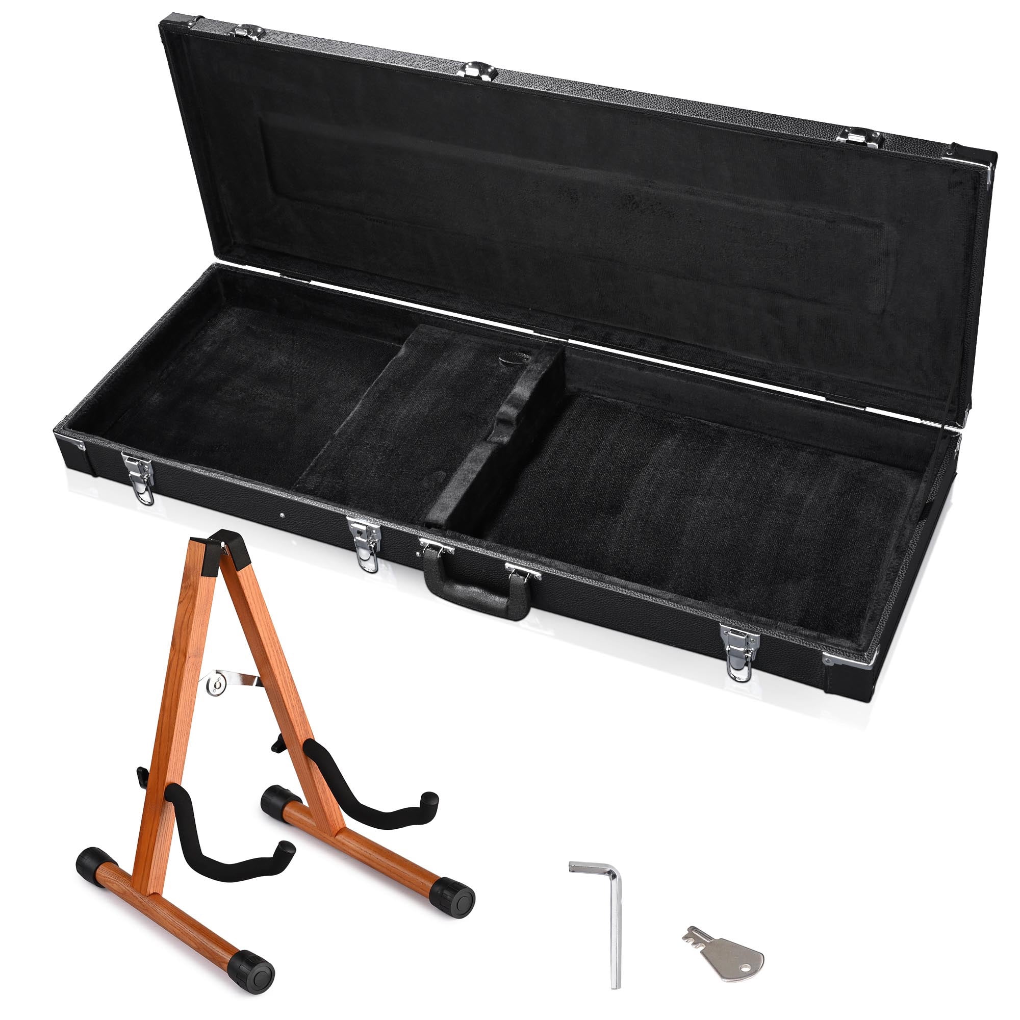 Yescom Universal Rectangular Electric Guitar Hard Case w/ Folding ...