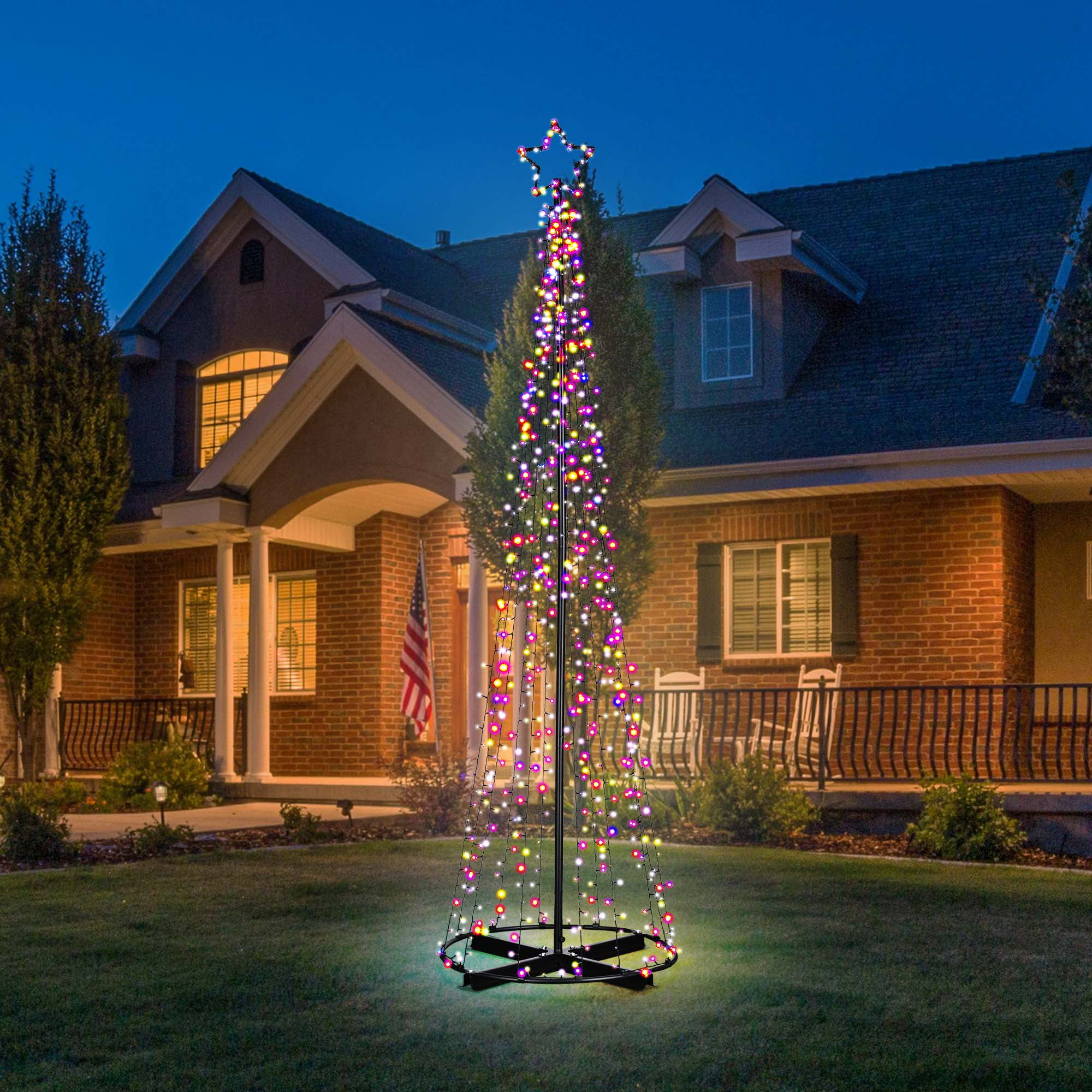 Yescom Vast-Starry 9Ft Solar Christmas Cone Tree Light with 640 LED ...