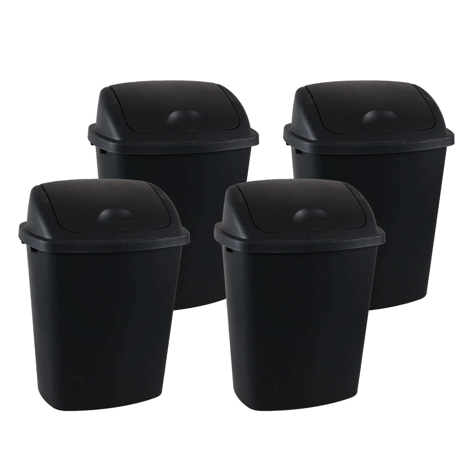 Yesdate 4 Packs Commercial Heavy-Duty Trash Can with Lid, Plastic Swing ...