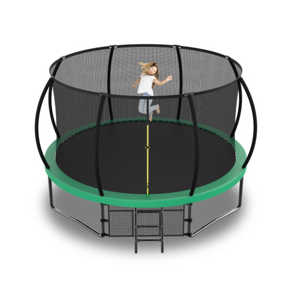 Yesfashion 12 FT Trampoline, Toddler Trampoline with 8 High Fence Poles ...