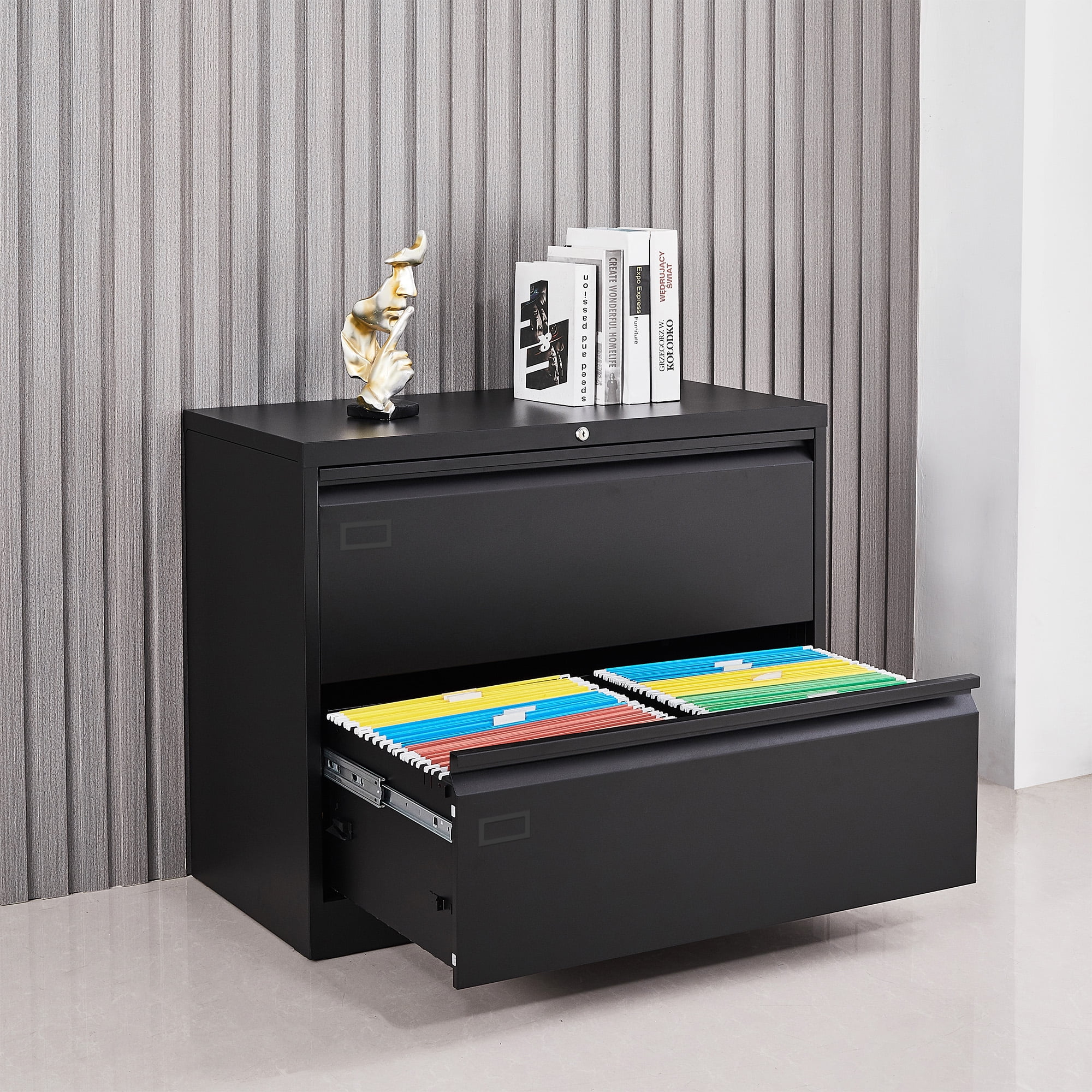 Yesfashion 2 Drawer Lateral Filing Cabinet for Legal/ Letter A4 Size ...