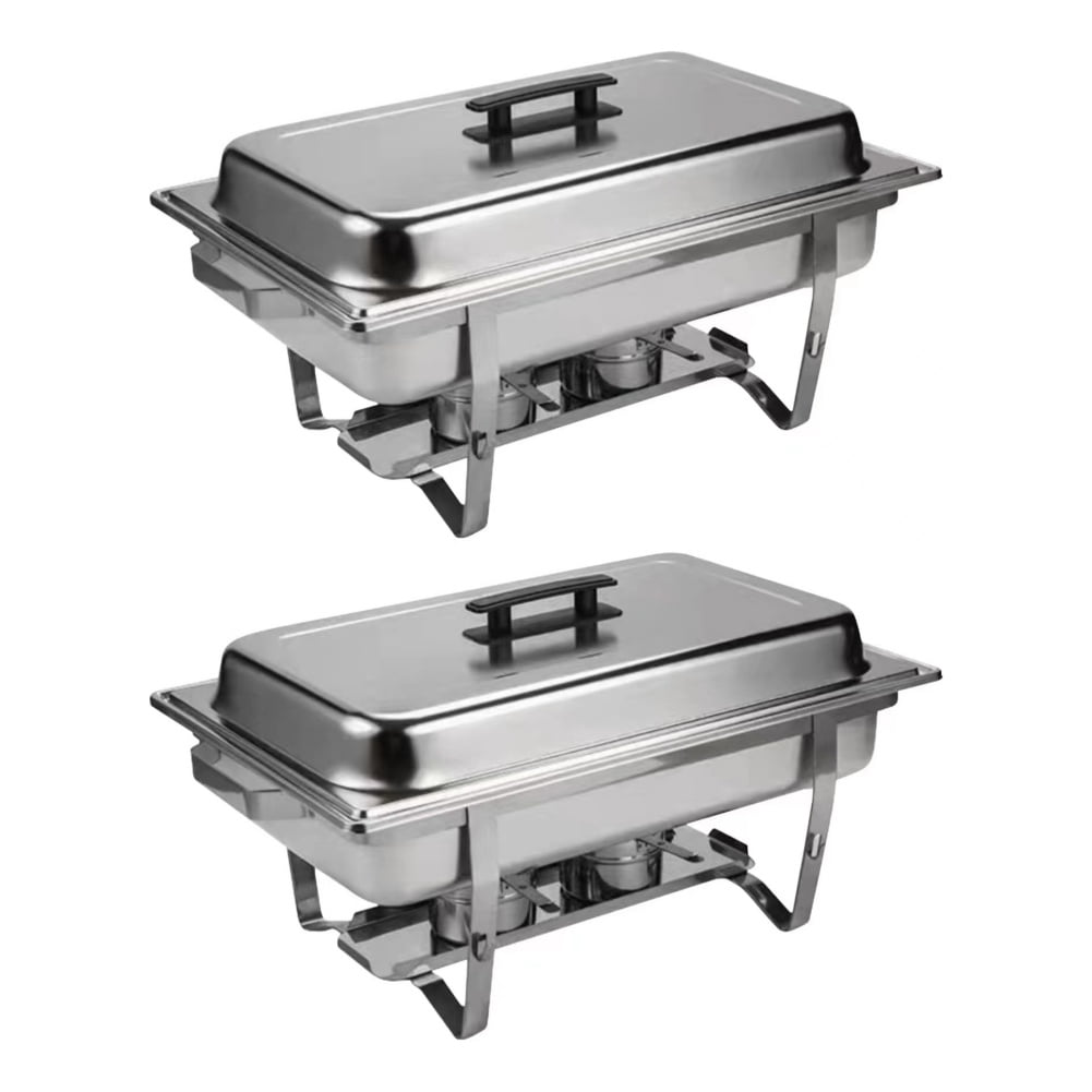 Yesfashion 2 Pack Buffet Catering Dish, Full Size Rectangular Stainless ...