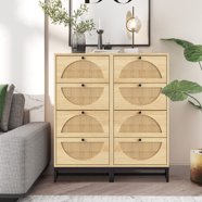 Creative Co-Op MDF & Fir Wood Cabinet with 3 Drawers, Distressed Blue ...