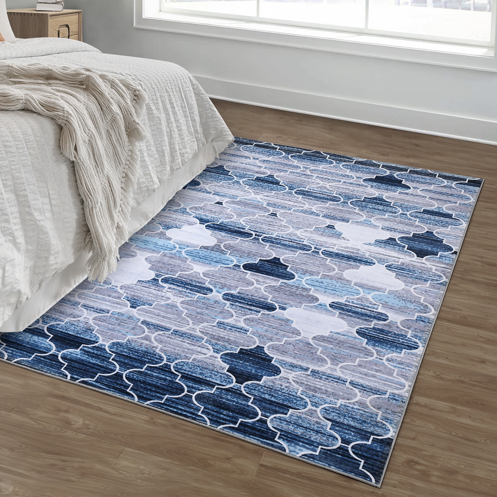 Yesfashion 4' x 6' Moroccan Area Rug Contemporary Geometric Ogee ...