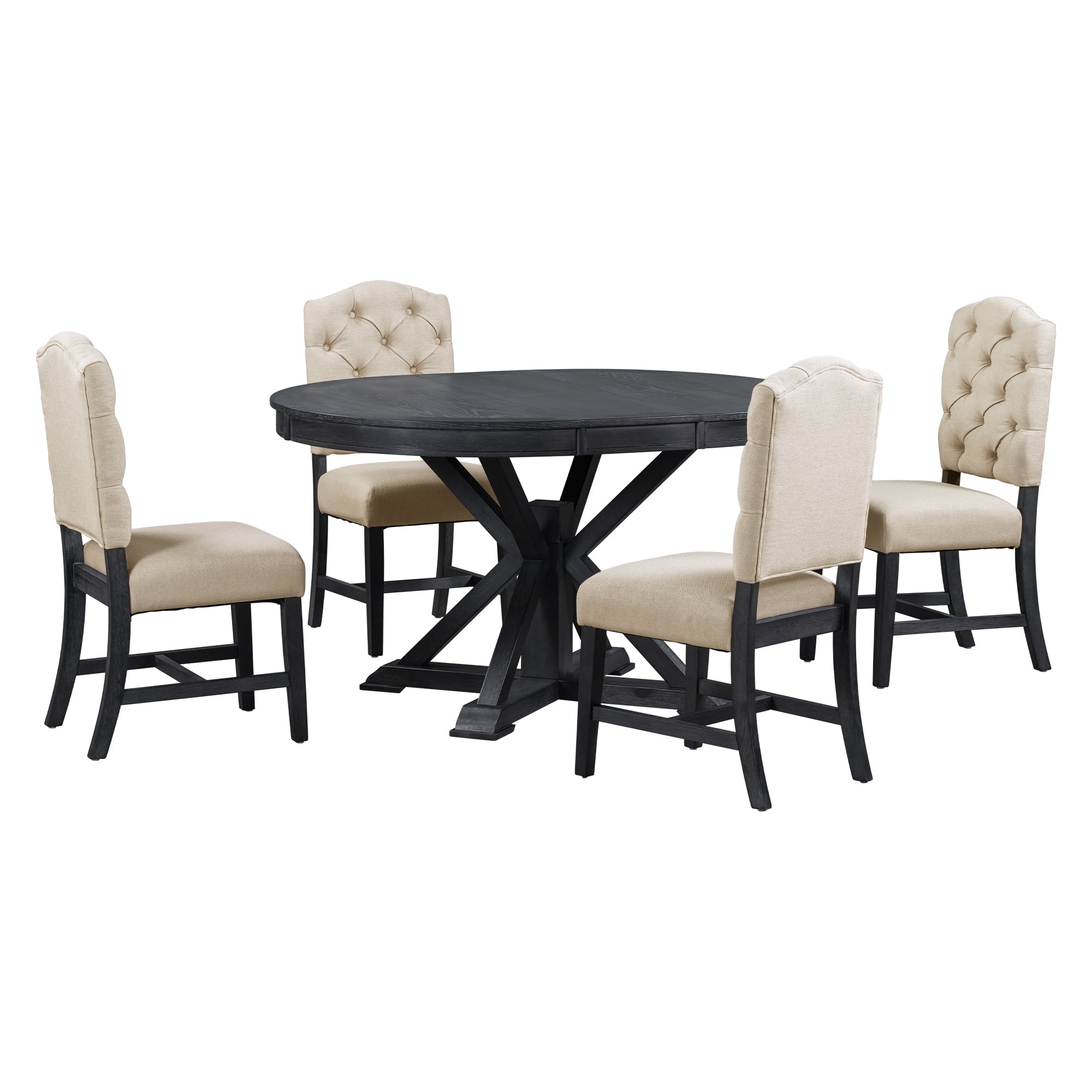 Yesfashion 5-Piece Dining Room Table, Dining Table for 4 with 4 Dining ...