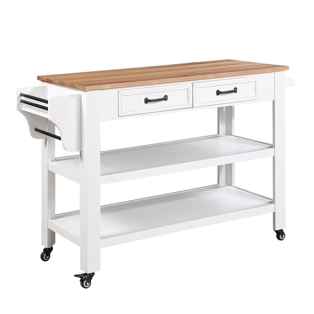 Yesfashion 57 Inch Rolling Kitchen Island With Storage, Kitchen Cart ...