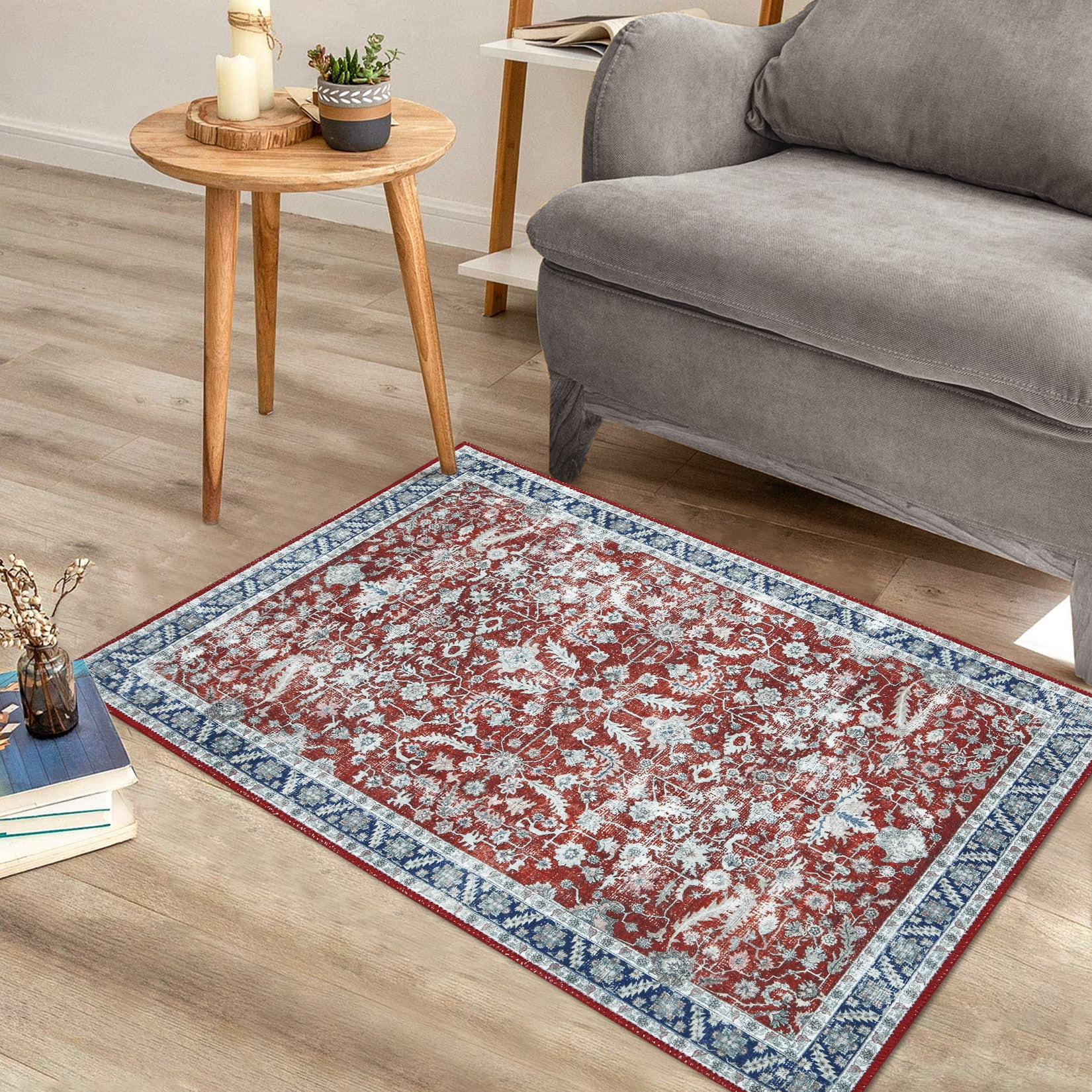 Yesfashion Area Rug Persian Washable Rug Doormat Traditional Distressed ...