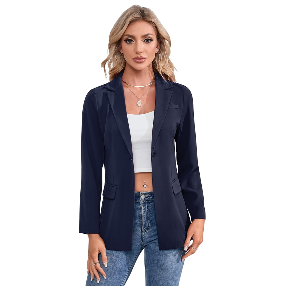 Yesfashion Blazer For Women Long Sleeve Open Front Casual Single ...