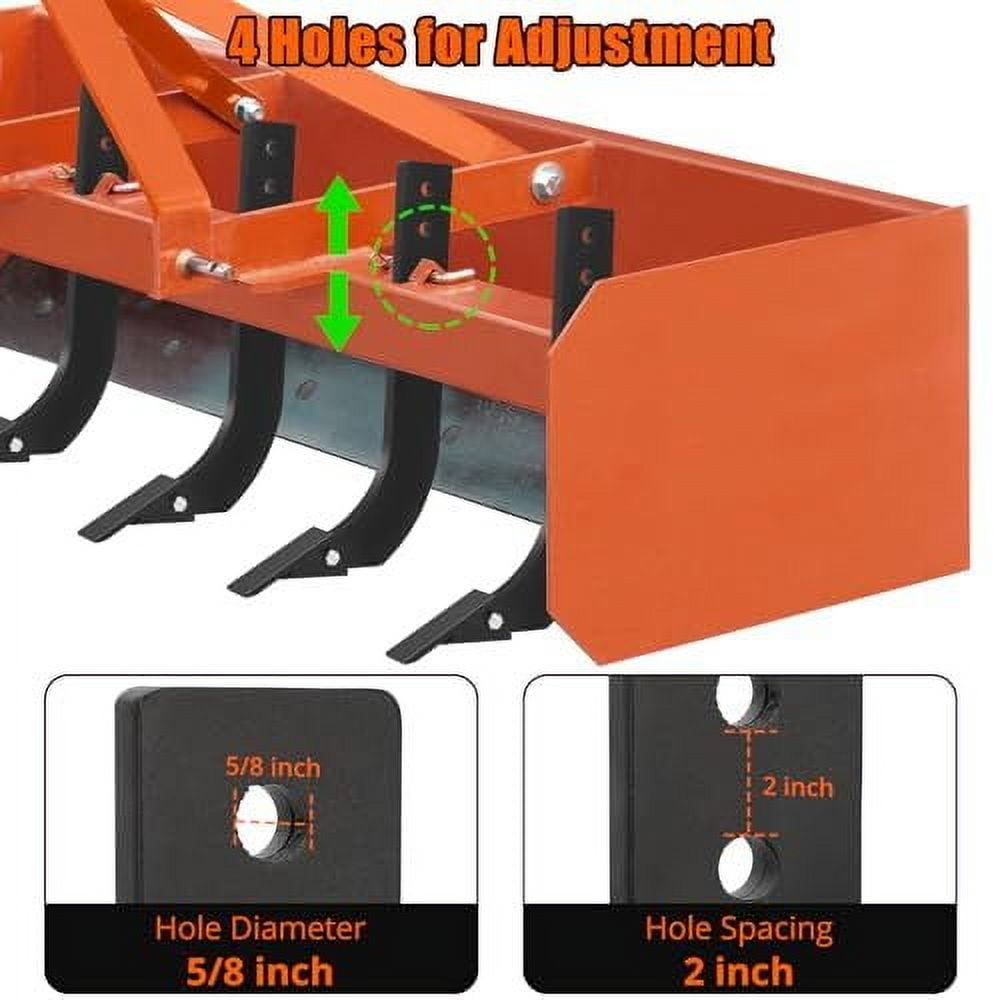 Yesfashion Box Blade for Tractor, 18 Inch Ripper Shanks for Box Blade ...