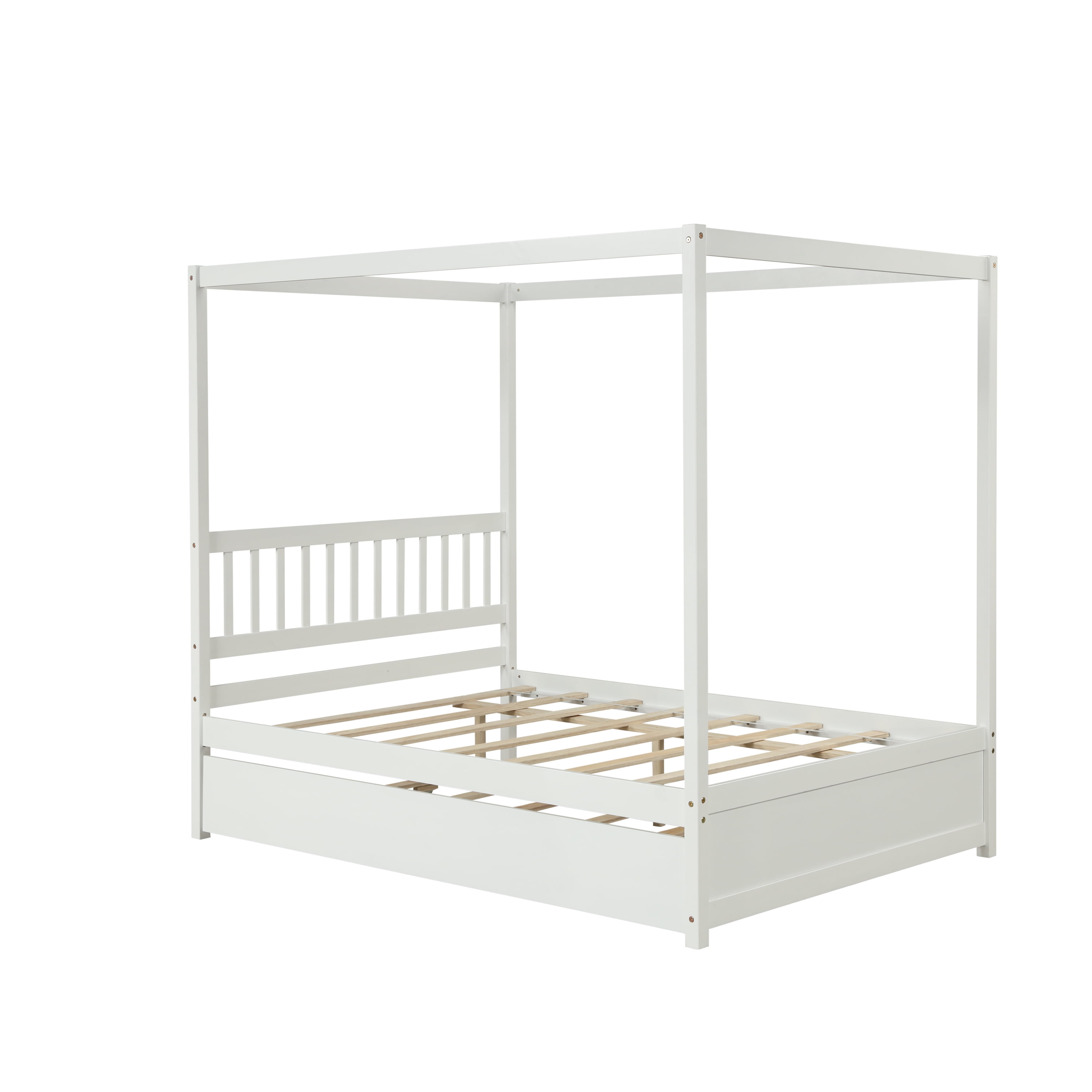 Yesfashion Canopy Bed Frames Platform Full Size Bed Frame with ...