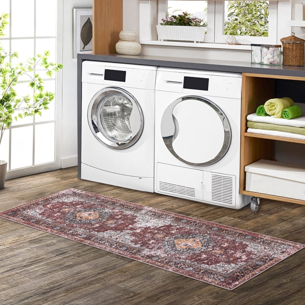 Yesfashion Carpets Area Rugs Washable 1150gsm Chenille B Wash Back ...