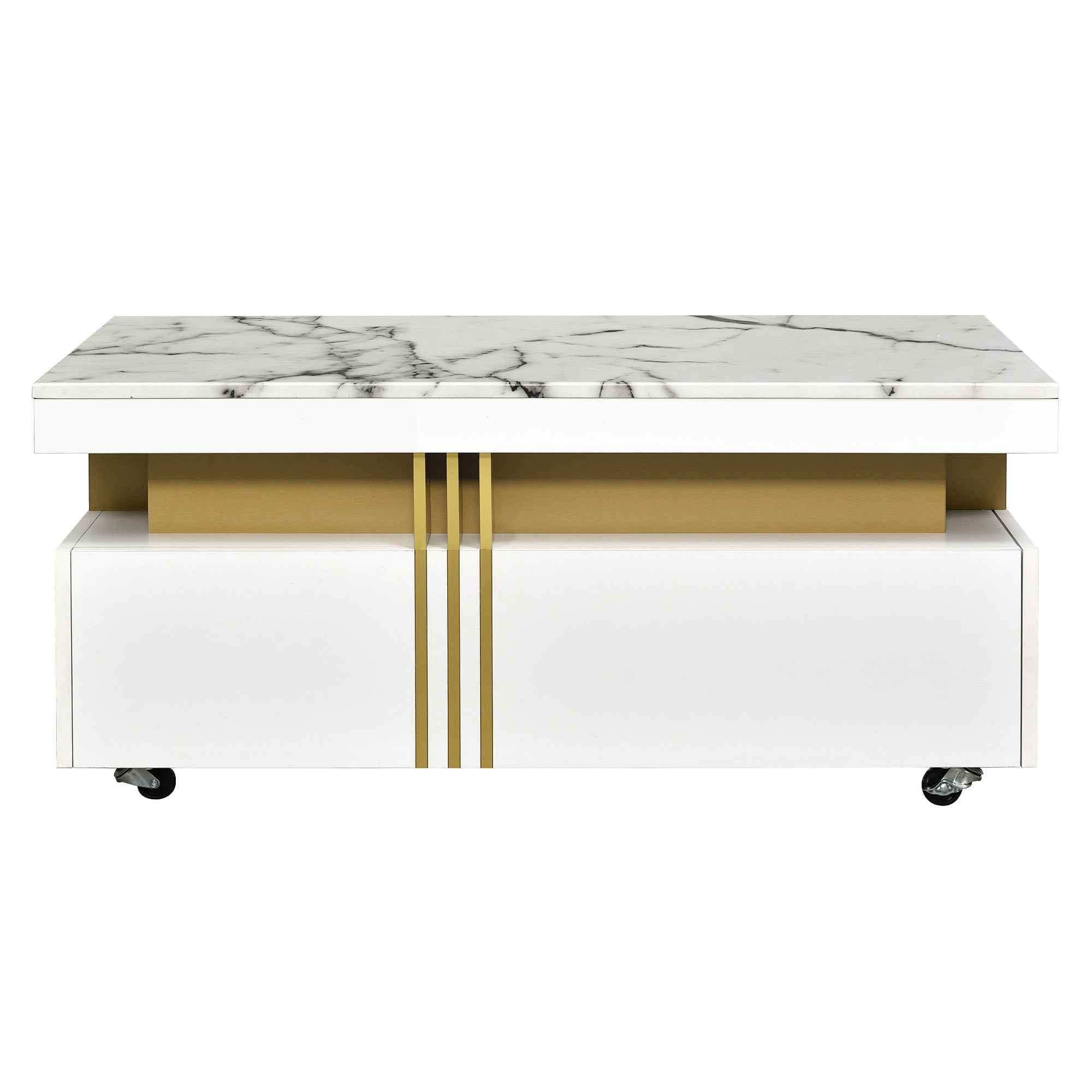 Yesfashion Contemporary Coffee Table Cocktail Center Coffee Table with ...