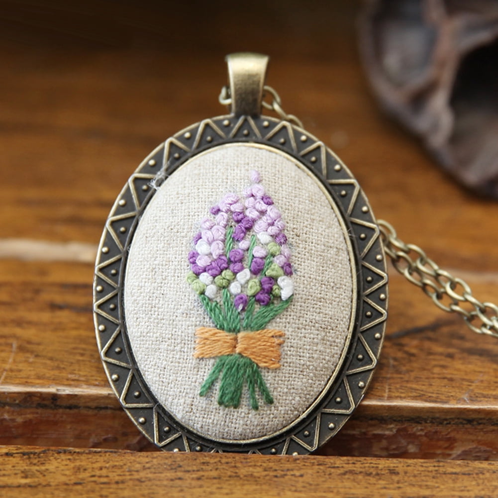 Yesfashion Embroidery Pendant Kit Embroidered Pendant Necklace With ...