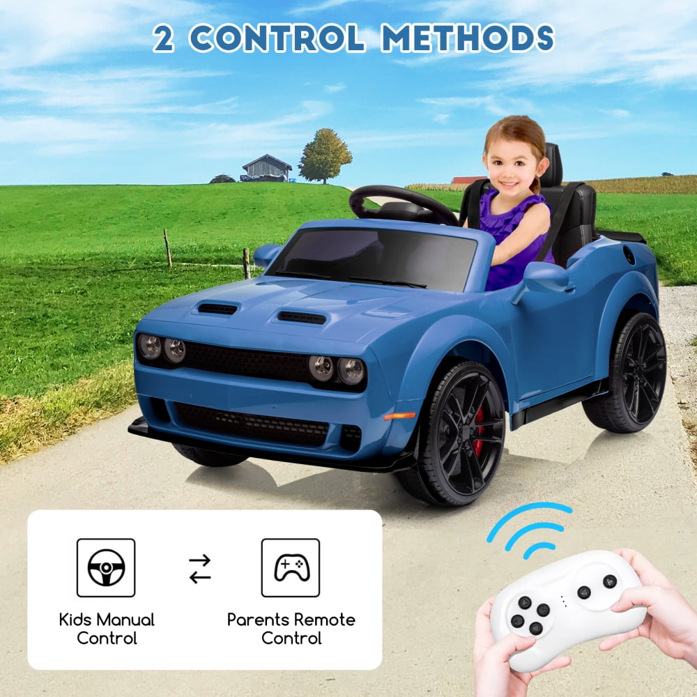Yesfashion Kids Electric Car Licensed Dodge Challenger Ride On Car 12V ...