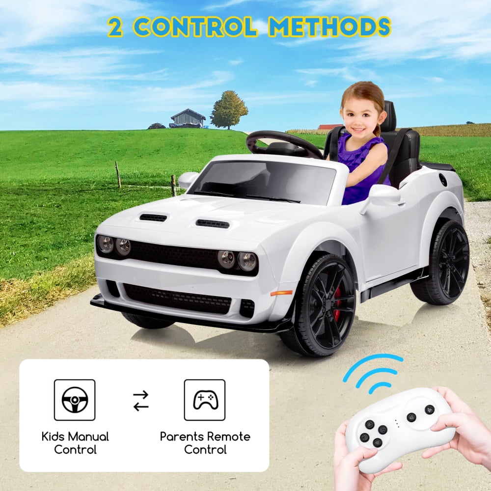 Yesfashion Kids Electric Car Licensed Dodge Challenger Ride On Car 12V ...