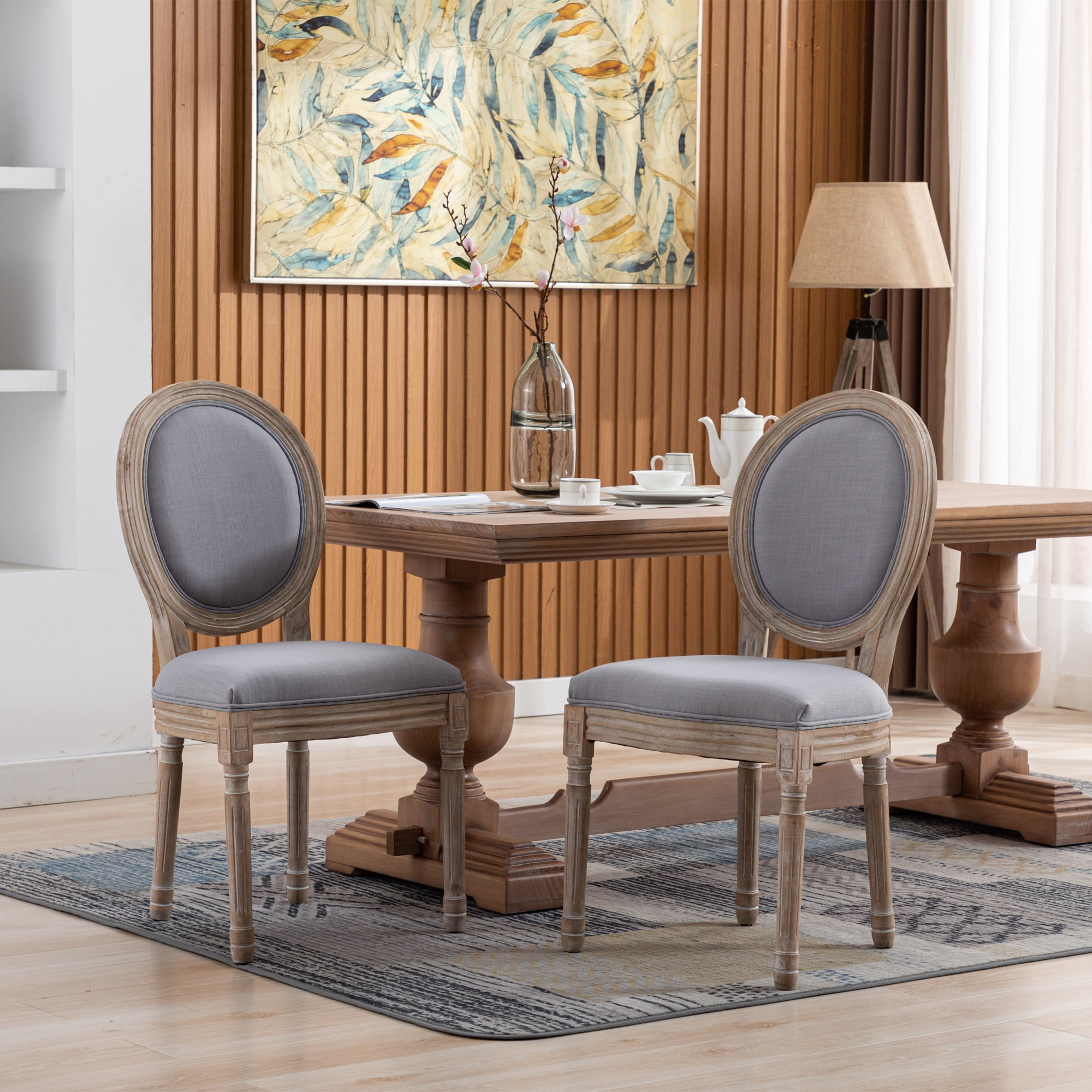 Yesfashion Kitchen Chairs Set Of 2, Mid Century Modern Upholstered ...