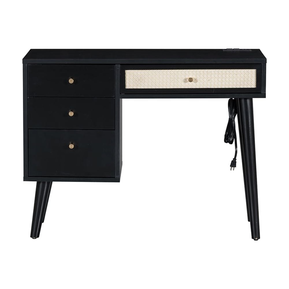 Yesfashion Makeup Vanity With Stool, Vanity Desk With 4 Drawers, 2 ...