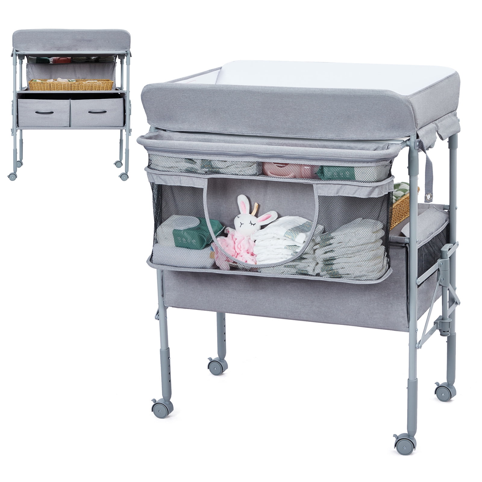 Yesfashion Portable Baby Changing Table, Foldable Diaper Change Table ...