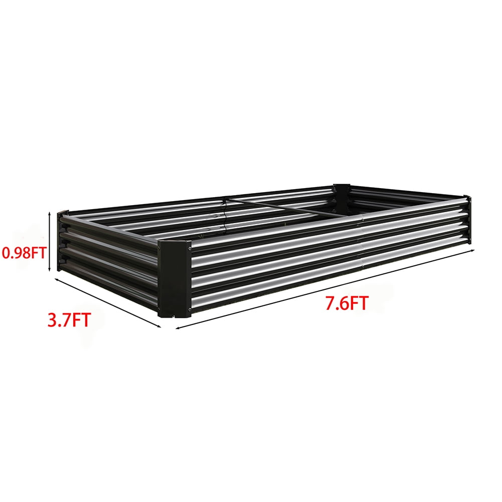 Yesfashion Raised Garden Bed Kit, 7.6x3.7x0.98ft Outdoor Planter Box ...