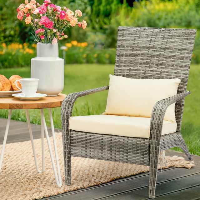 Yesfashion Rattan Rattan Chair, Outdoor Coconino Rattan Chair with ...