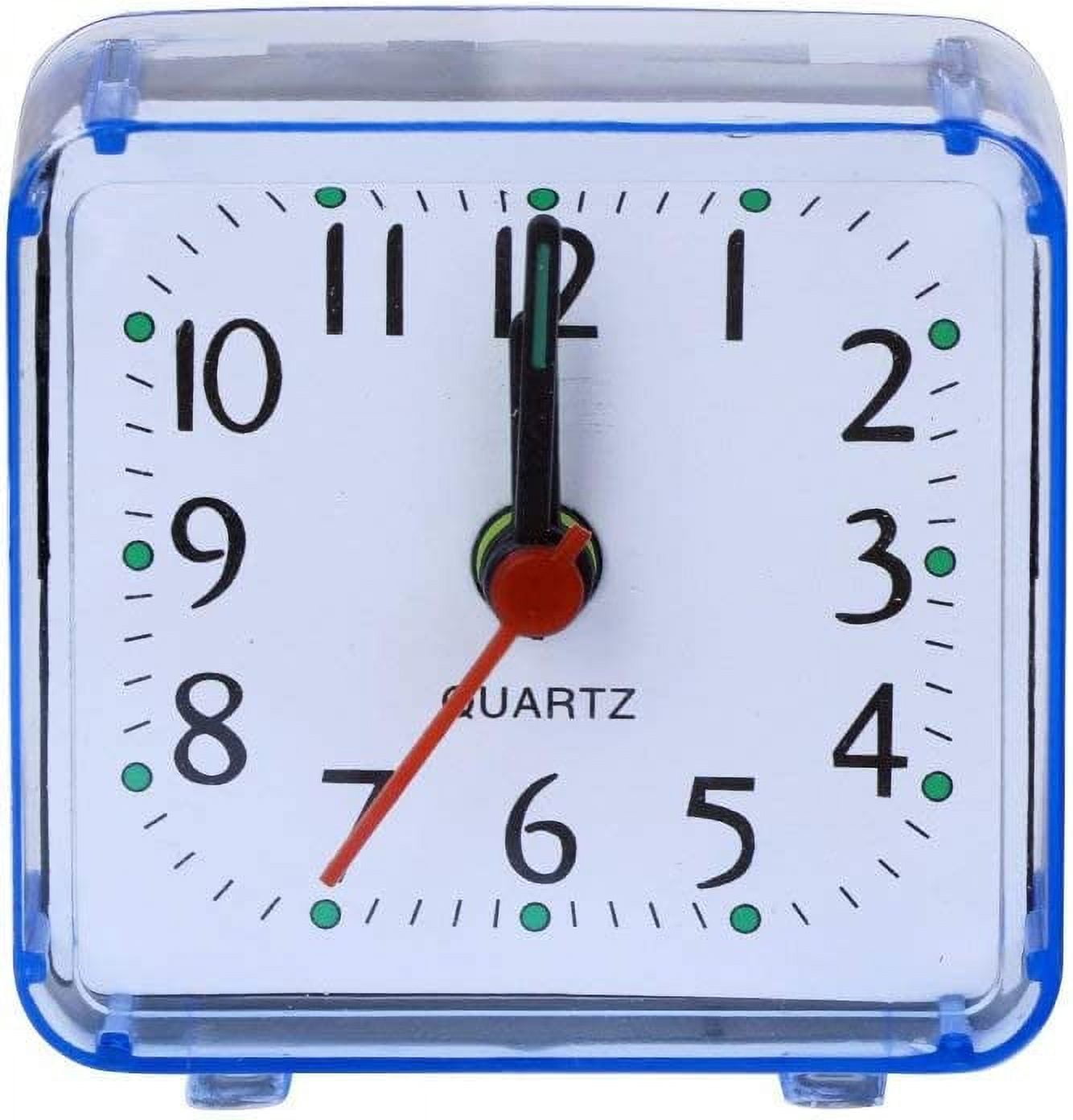 Yesfashion Small Battery Operated Analog Travel Alarm Clock Silent No ...