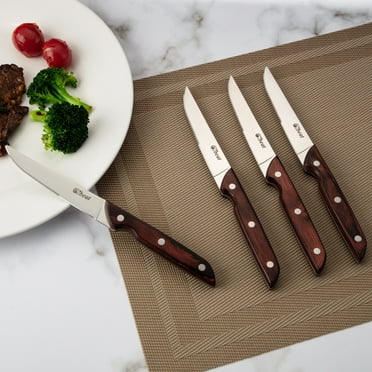 KOVOT 12-Piece Wood Handle Steak Knife & fork Set | Includes (6) 8 ...