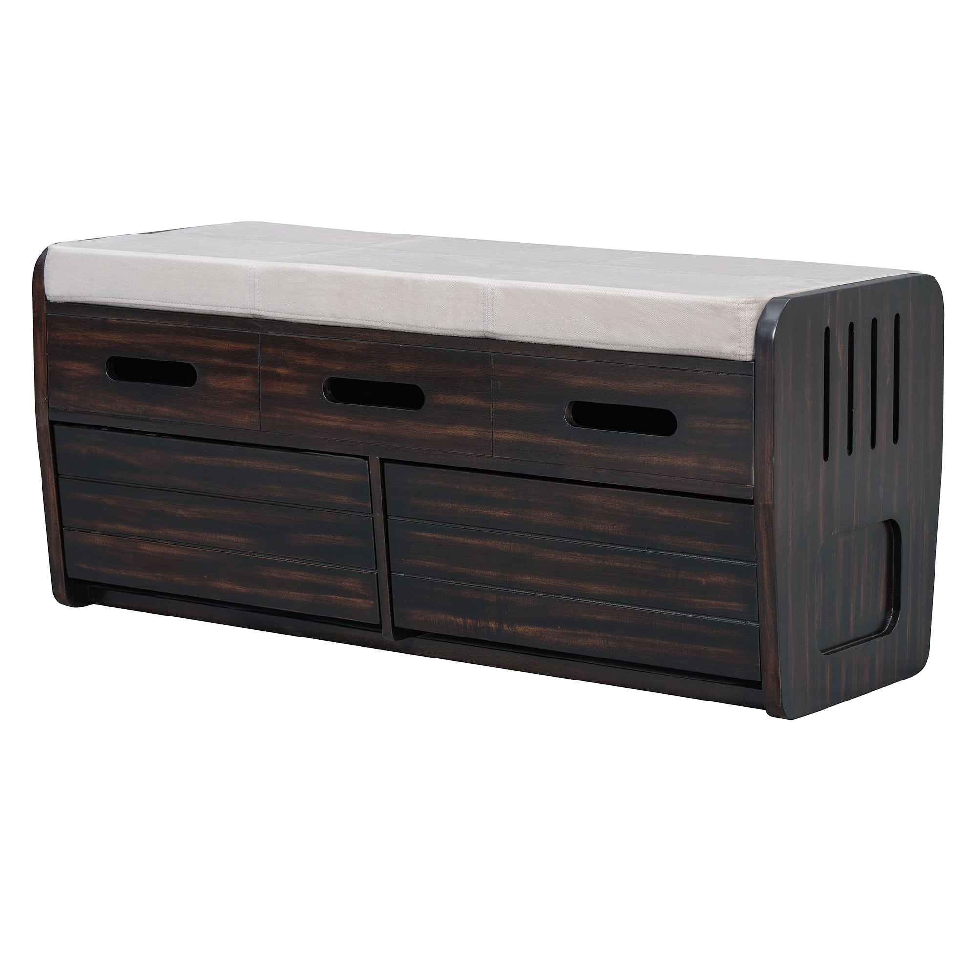 Yesfashion Storage Bench, Soft Storage Bench With Detachable Cushion ...