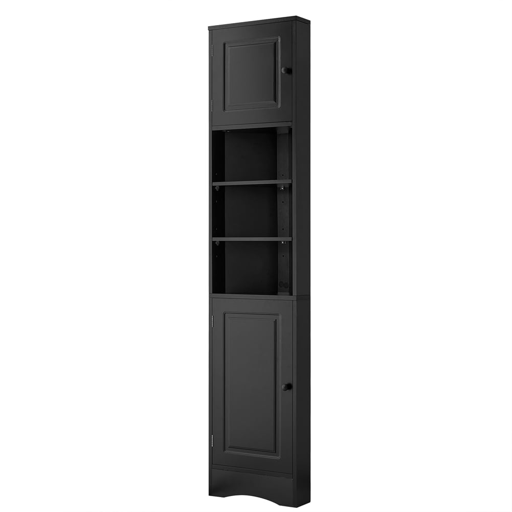 Yesfashion Tall Corner Cabinet Shelves, Narrow Storage Unit With 2 ...