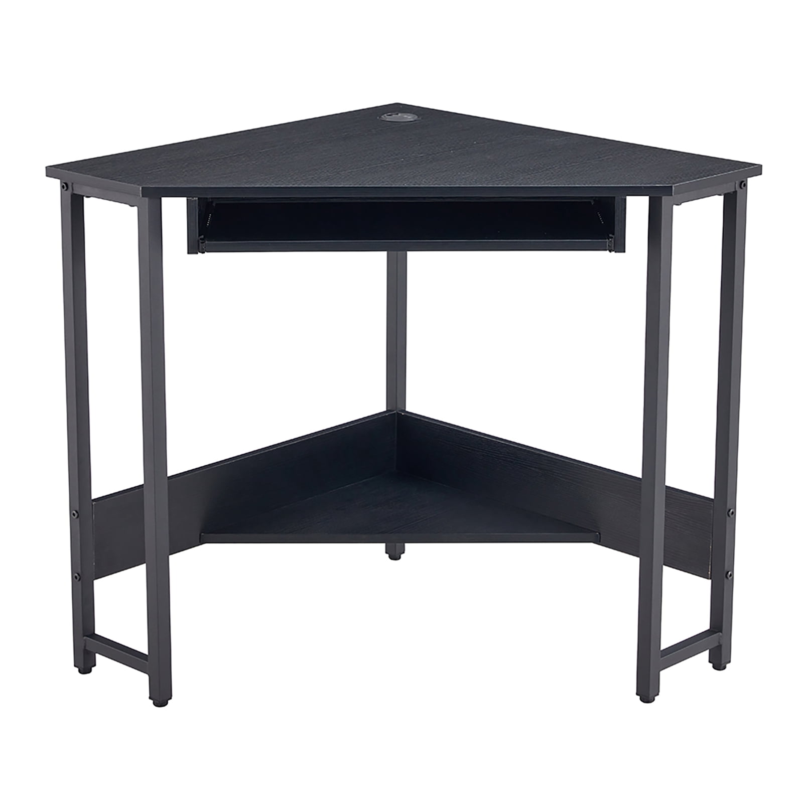 Yesfashion Triangle Computer Desk Corner Desk with Smooth Keyboard Tray ...